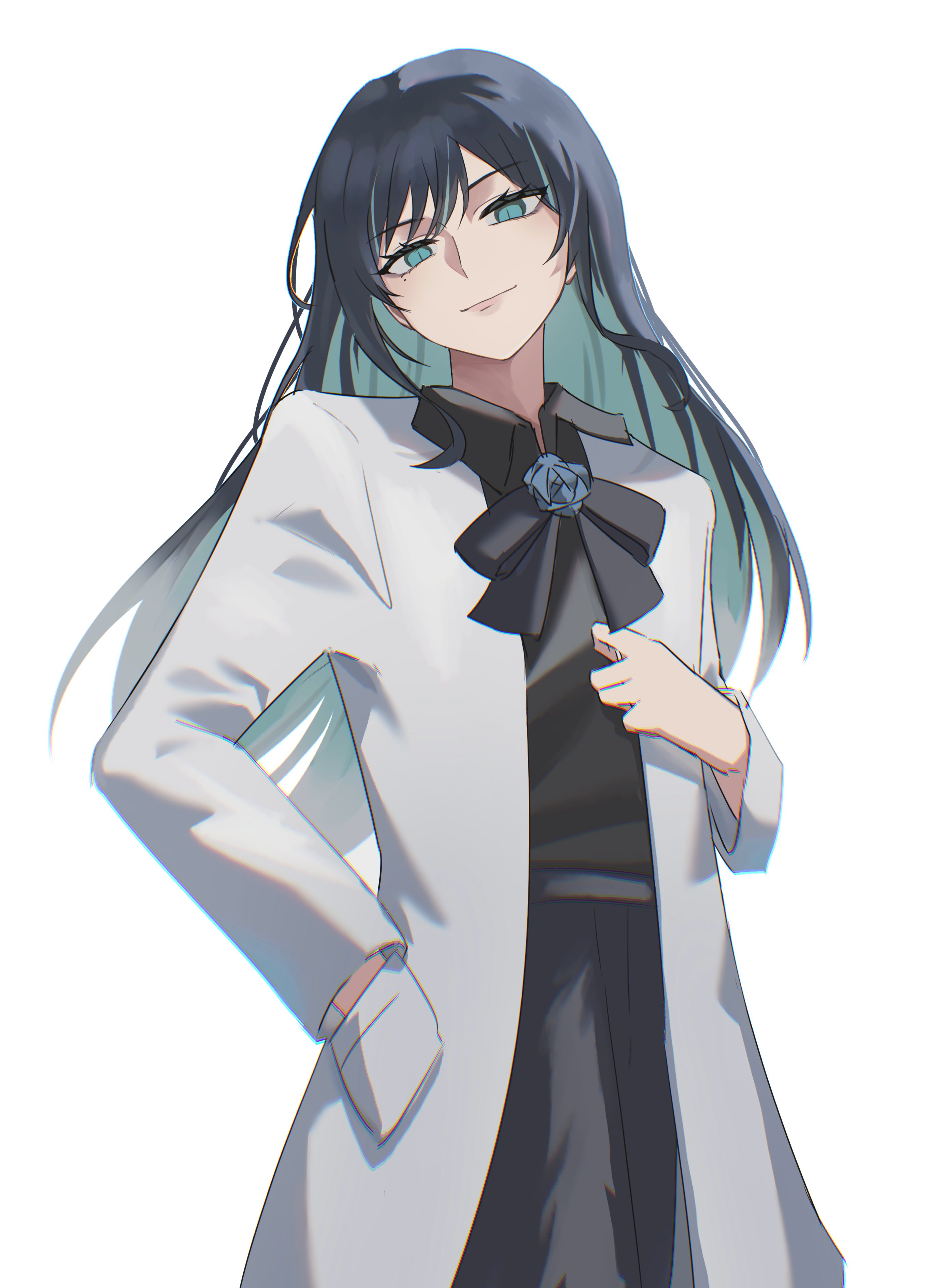 The Big ImageBoard (TBIB) - 1girl absurdres ado (utaite) black bow black bowtie black hair black ...