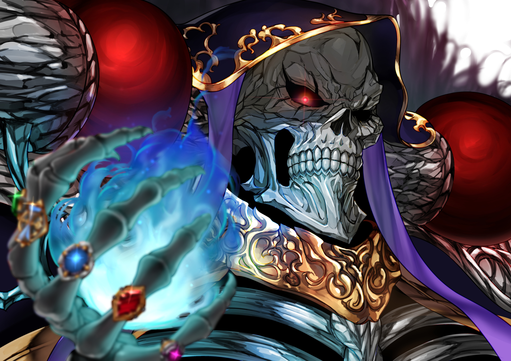 The Big ImageBoard (TBIB) - 1boy ainz ooal gown bone casting spell ...