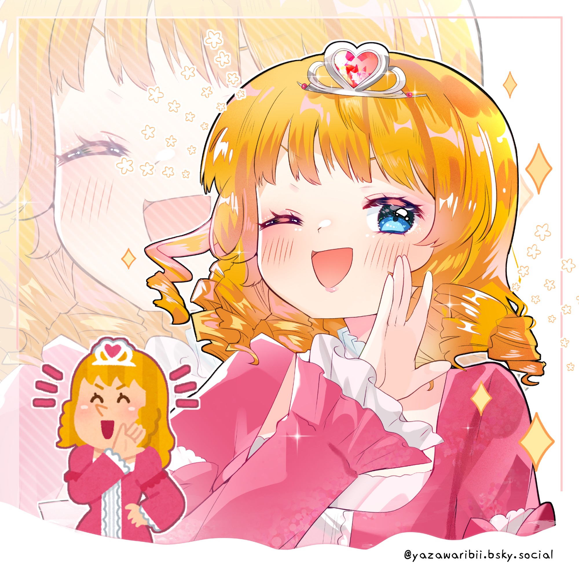 The Big ImageBoard (TBIB) - 1girl ;d blonde hair bluesky username blush ...