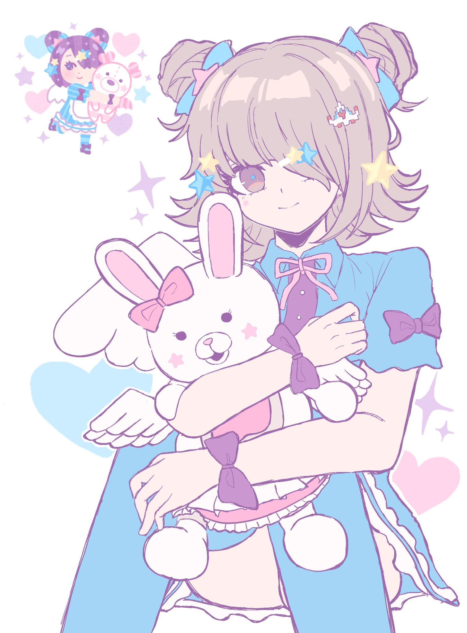 The Big ImageBoard (TBIB) - 1girl blue bow bow closed mouth cosplay danganronpa (series ...