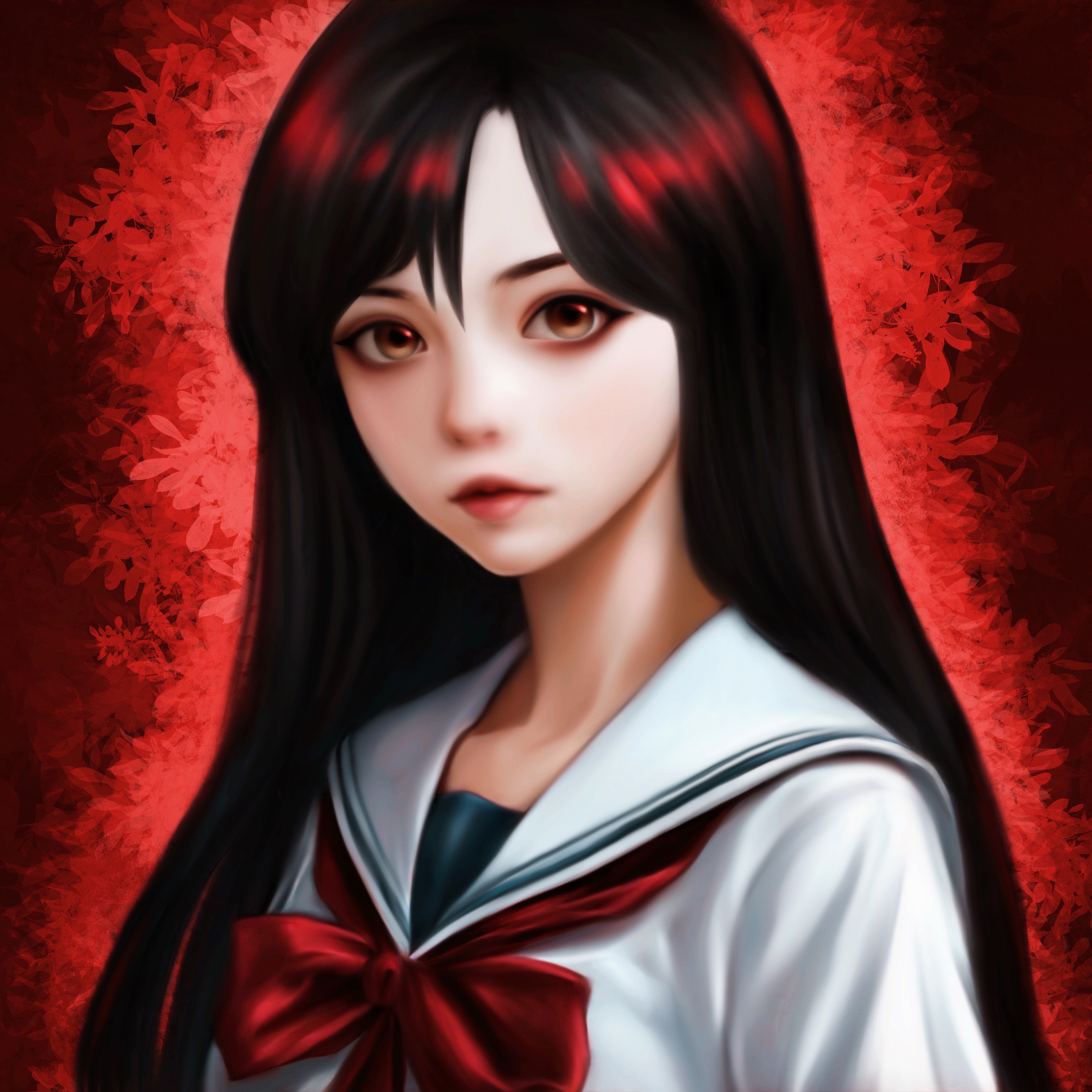 The Big ImageBoard (TBIB) - 1girl absurdres artist request black hair blouse brown eyes ...