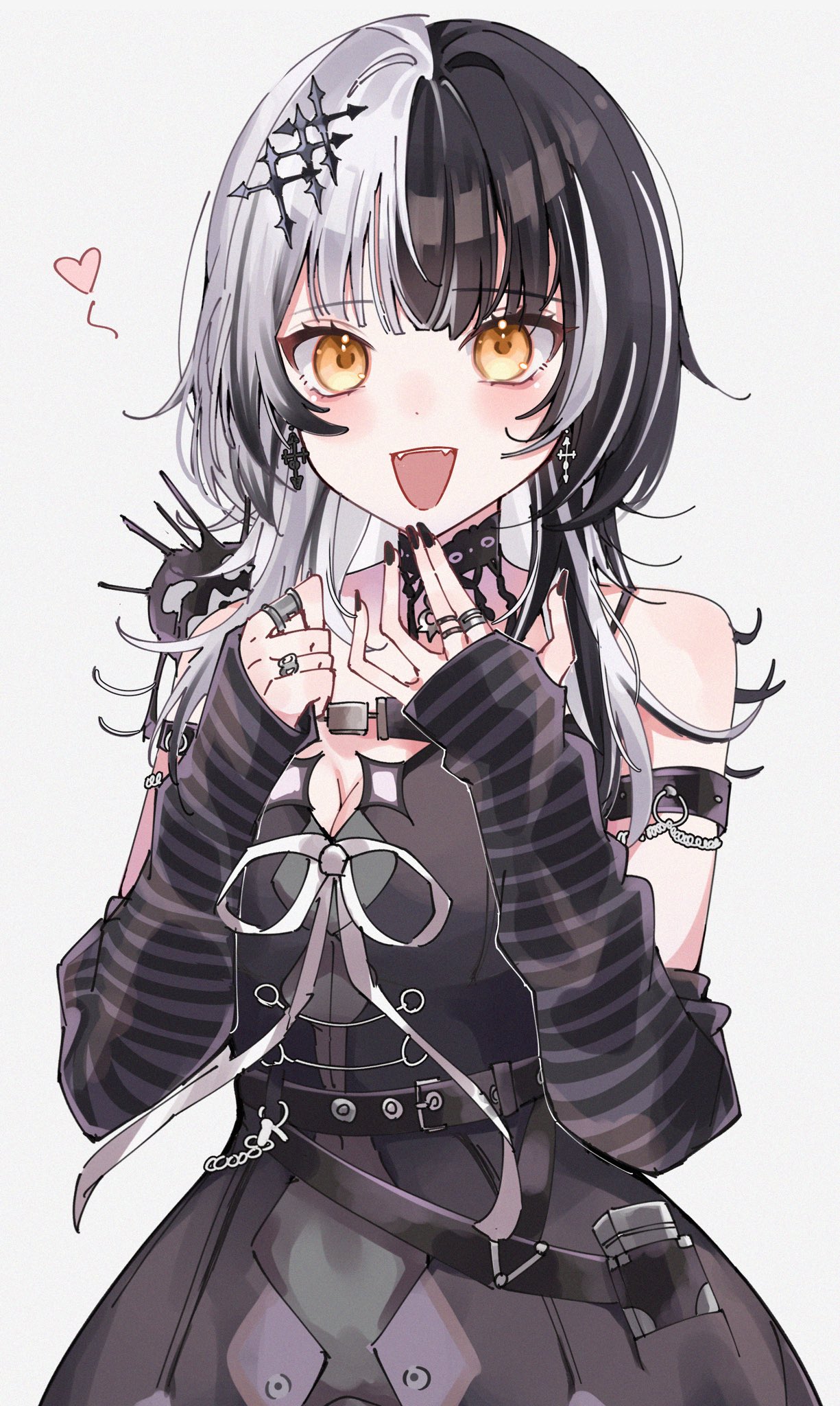 The Big ImageBoard (TBIB) - 1girl :d black arm warmers black dress black hair black nails ...