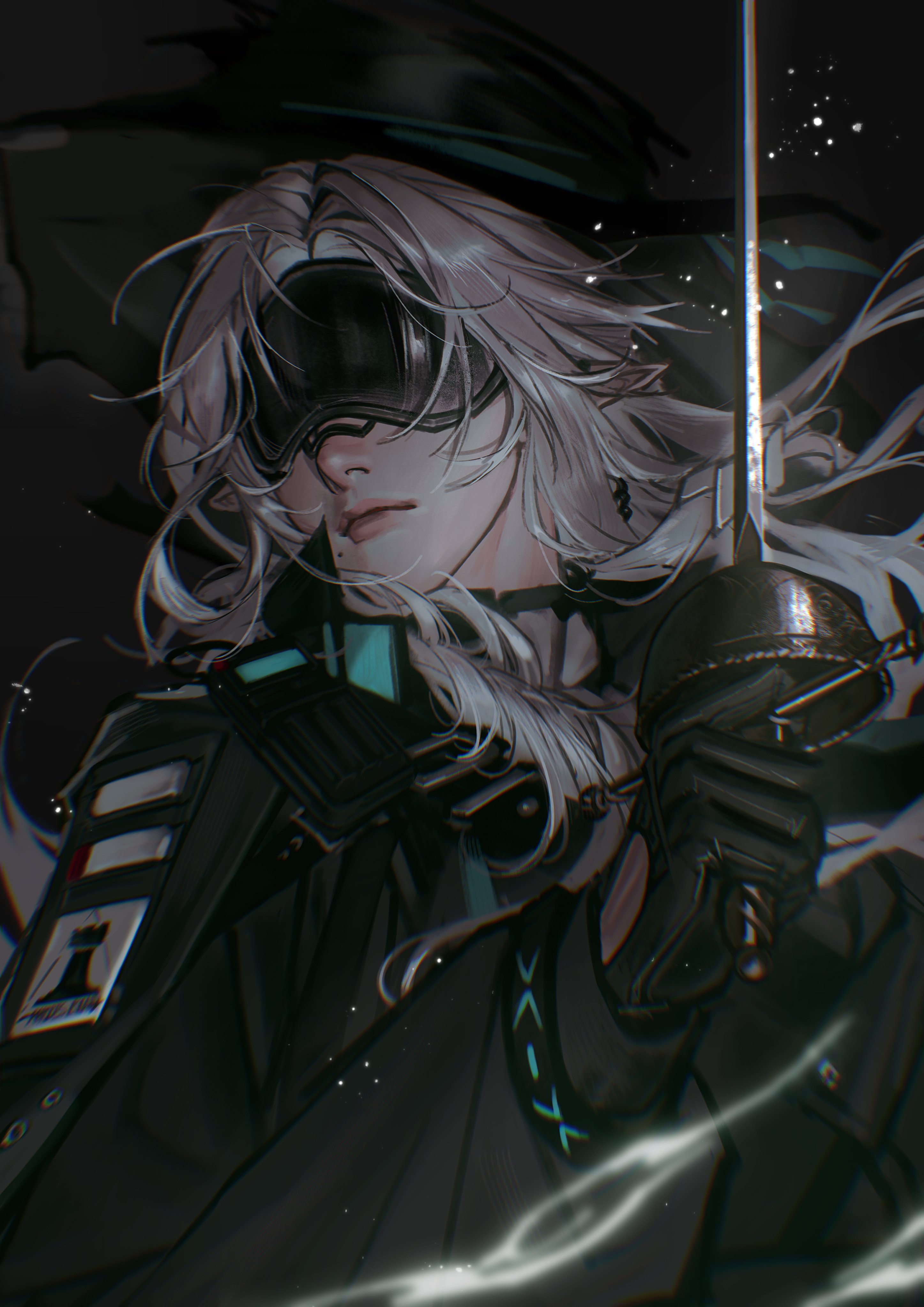 The Big ImageBoard (TBIB) - 1girl absurdres arknights black gloves black hat black jacket ...