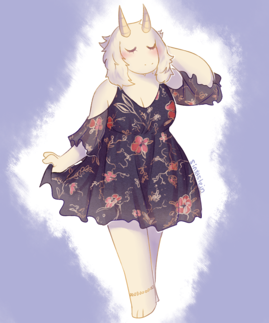 The Big Imageboard Tbib Blush Boss Monster Breasts Caprine Cleavage Clothed Clothing Dress
