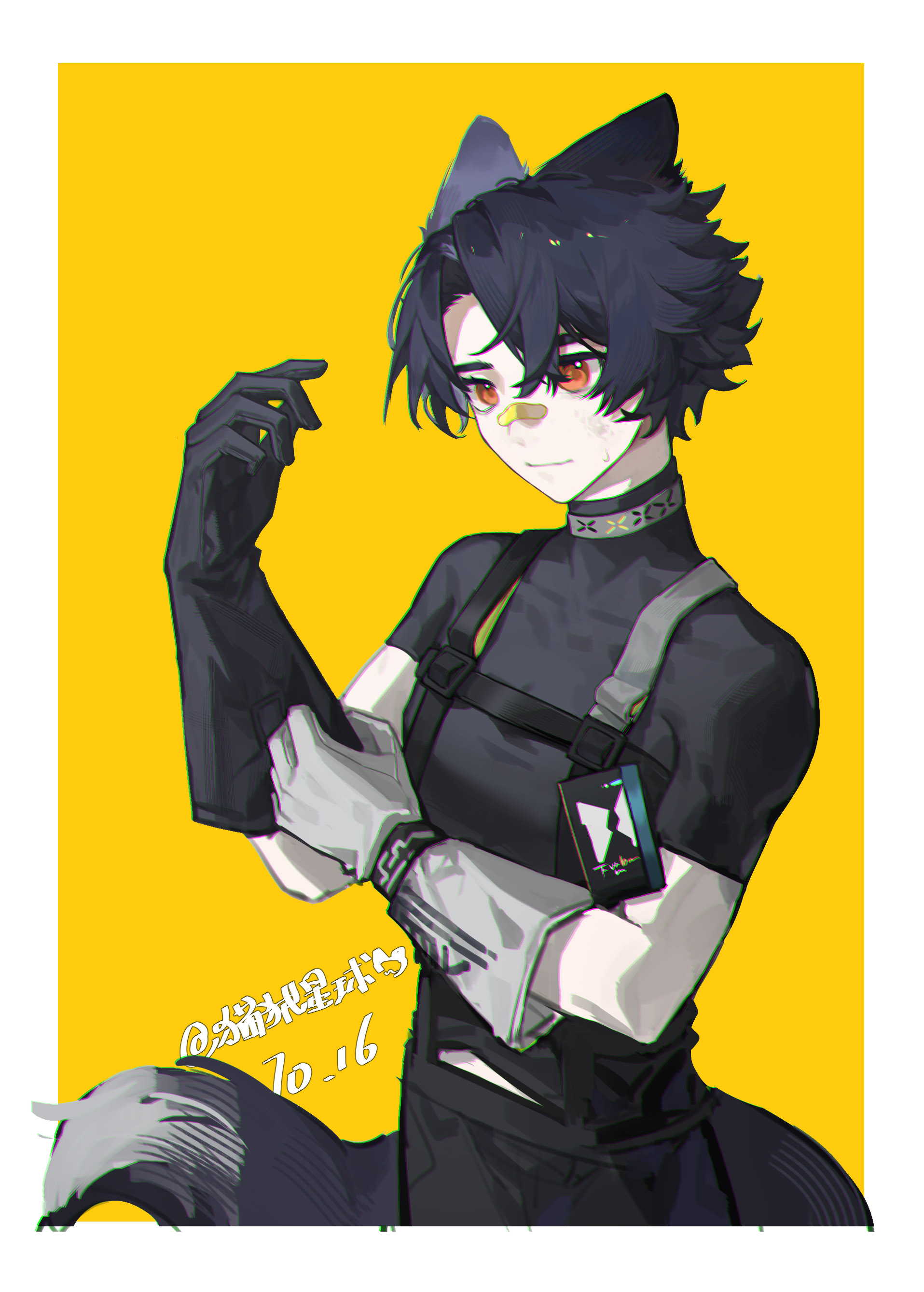 The Big ImageBoard (TBIB) - 1boy absurdres animal ears arknights artist name asymmetrical gloves ...