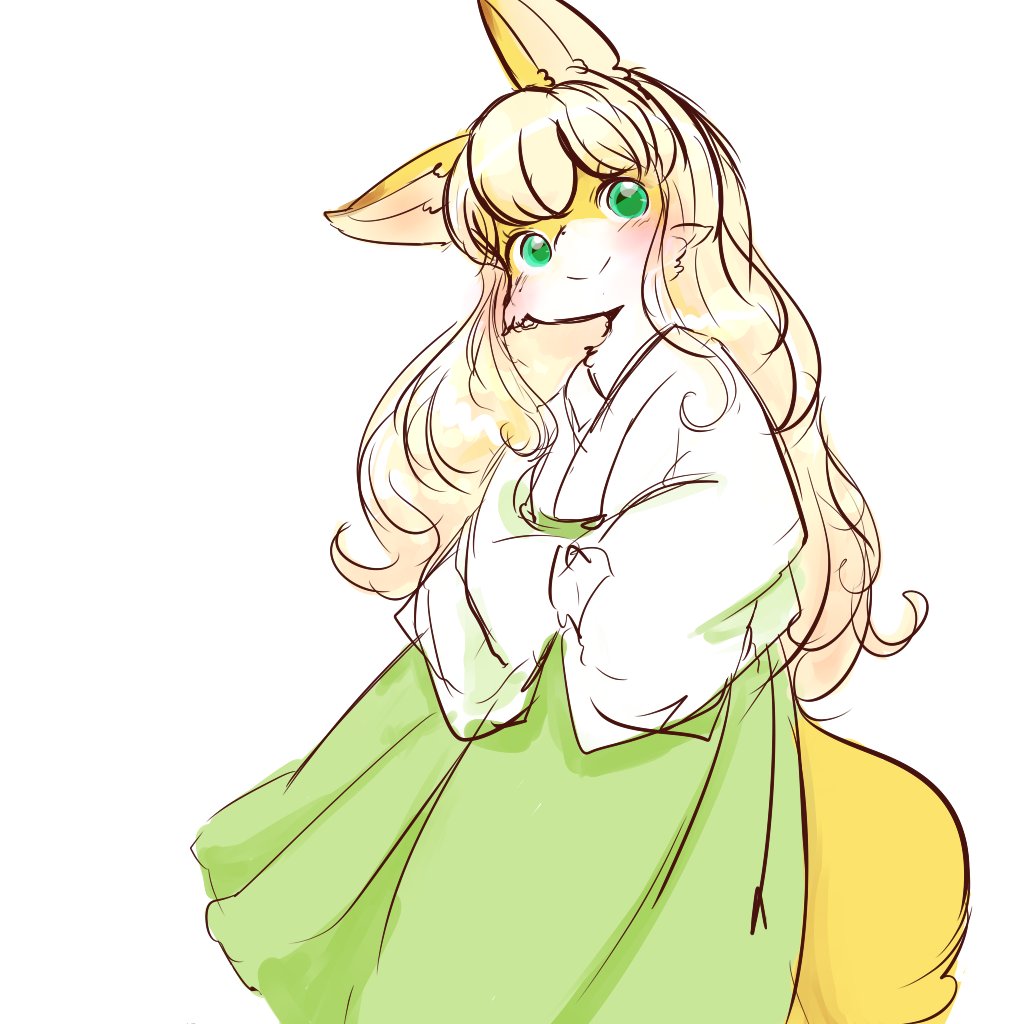 The Big Imageboard Tbib Artist Request Blonde Hair Fox Furry Green