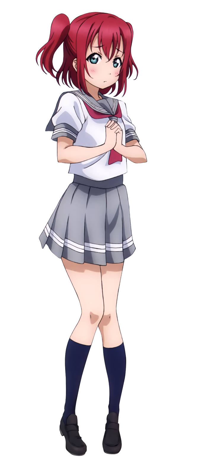 The Big ImageBoard (TBIB) - blue legwear blush full body green eyes ...