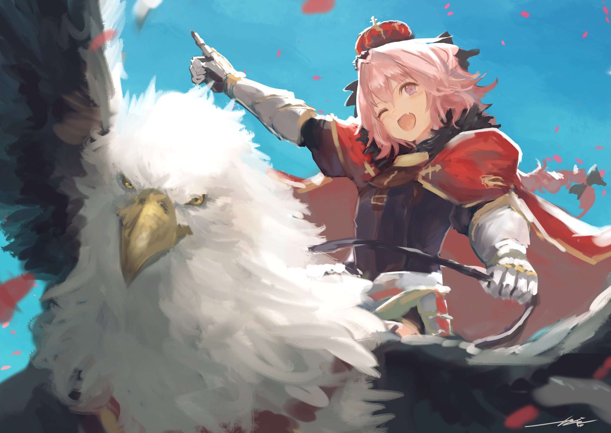 The Big ImageBoard (TBIB) - 1boy armor astolfo (fate) bird black ...