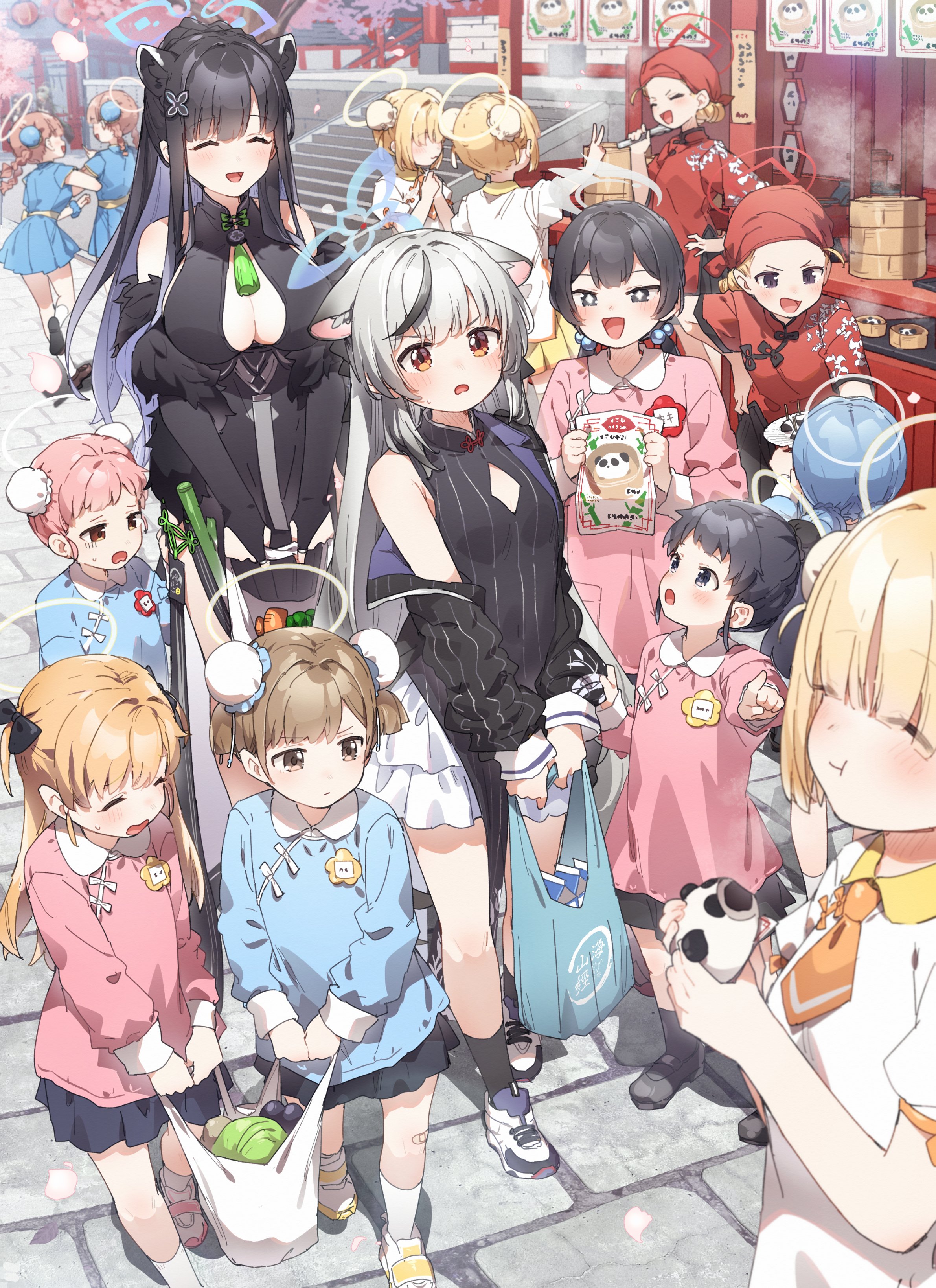 The Big ImageBoard (TBIB) - 6+girls absurdres animal ears black dress black hair blue archive ...