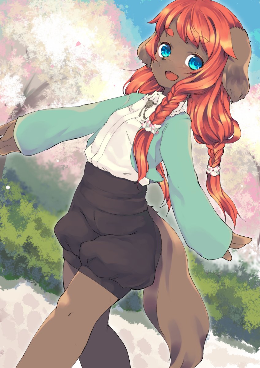 The Big ImageBoard (TBIB) - artist request blue eyes dog furry long hair open mouth orange hair ...