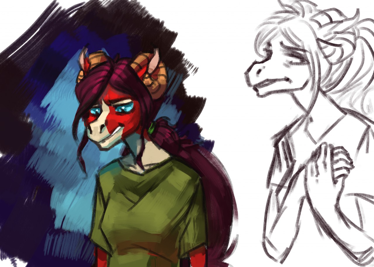 The Big ImageBoard (TBIB) - anthro caprine clothed clothing duo female hair horn mammal ...