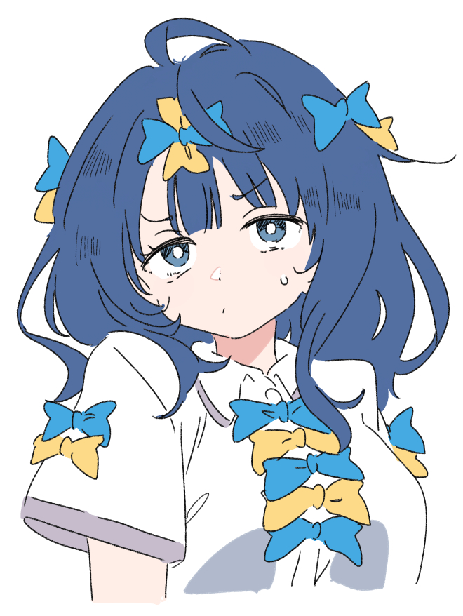 The Big ImageBoard (TBIB) - 1girl blue bow blue eyes blue hair bow hair bow ixy make heroine ga ...