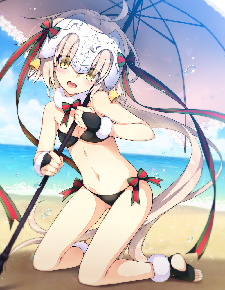 The Big ImageBoard (TBIB) - 1girl adapted costume ahoge alternate costume ass barefoot beach ...