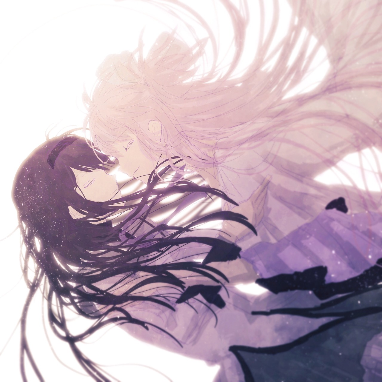 The Big Imageboard Tbib 2girls Akemi Homura Artist Request Black