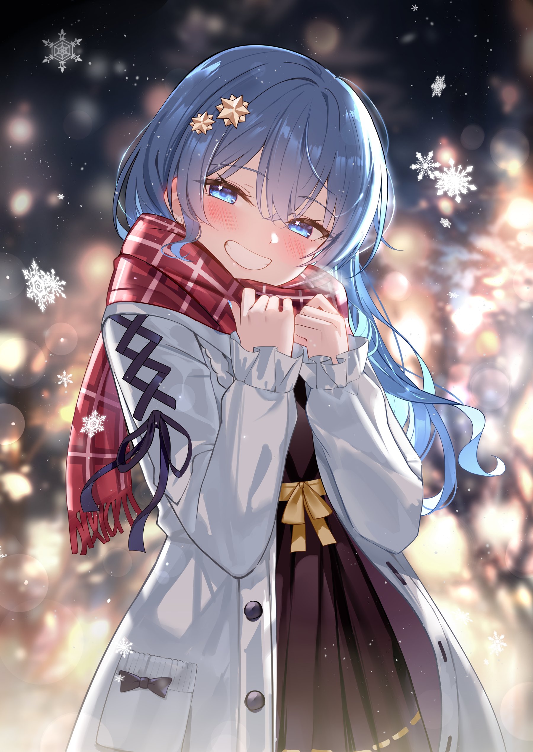 The Big ImageBoard (TBIB) - 1girl absurdres alternate costume black bow black dress blue coat ...