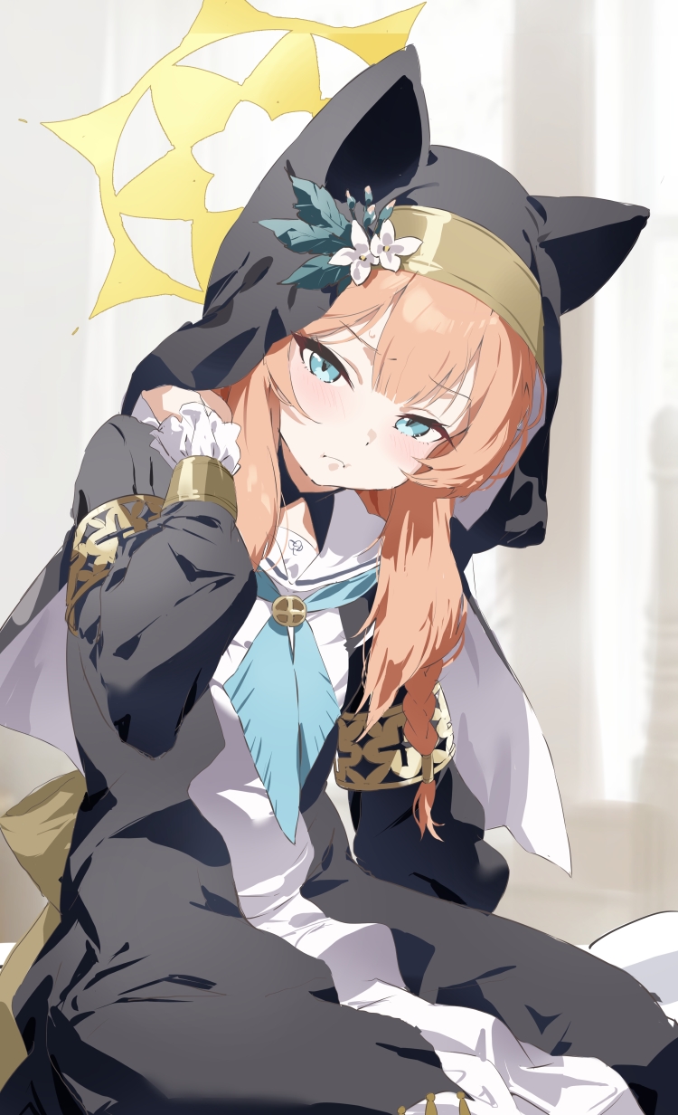 The Big ImageBoard (TBIB) - 1girl animal ear headwear black hat blue archive blue eyes blue ...