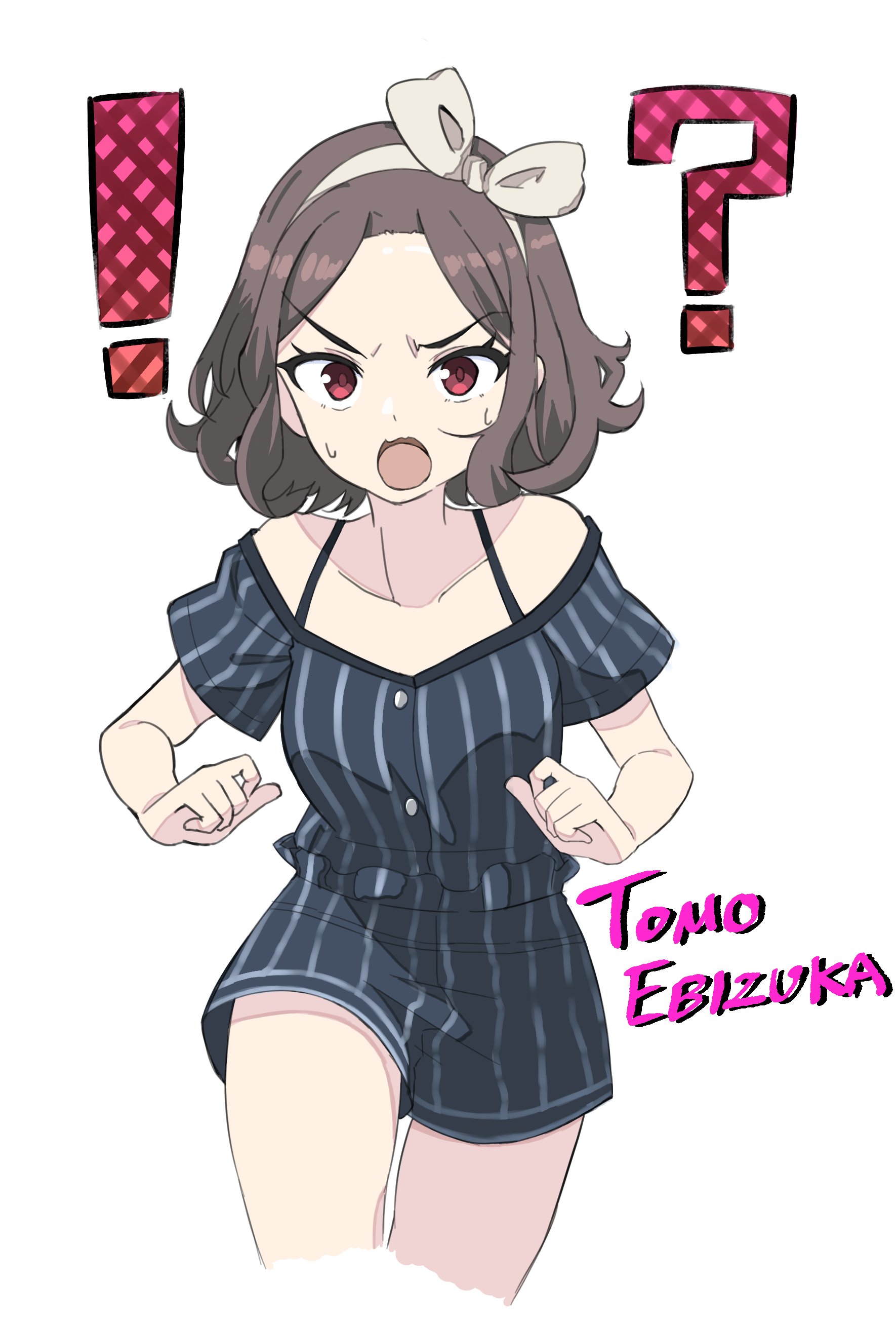 The Big ImageBoard (TBIB) - !? 1girl absurdres blue shirt blue shorts bow hairband character ...