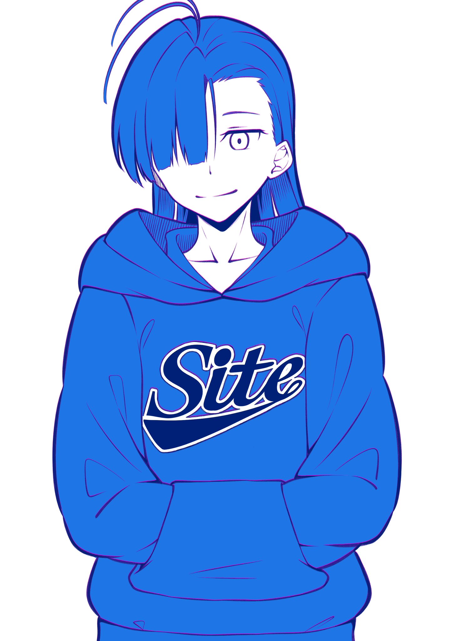 The Big ImageBoard (TBIB) - 1girl ado (utaite) ahoge blue hair blue ...