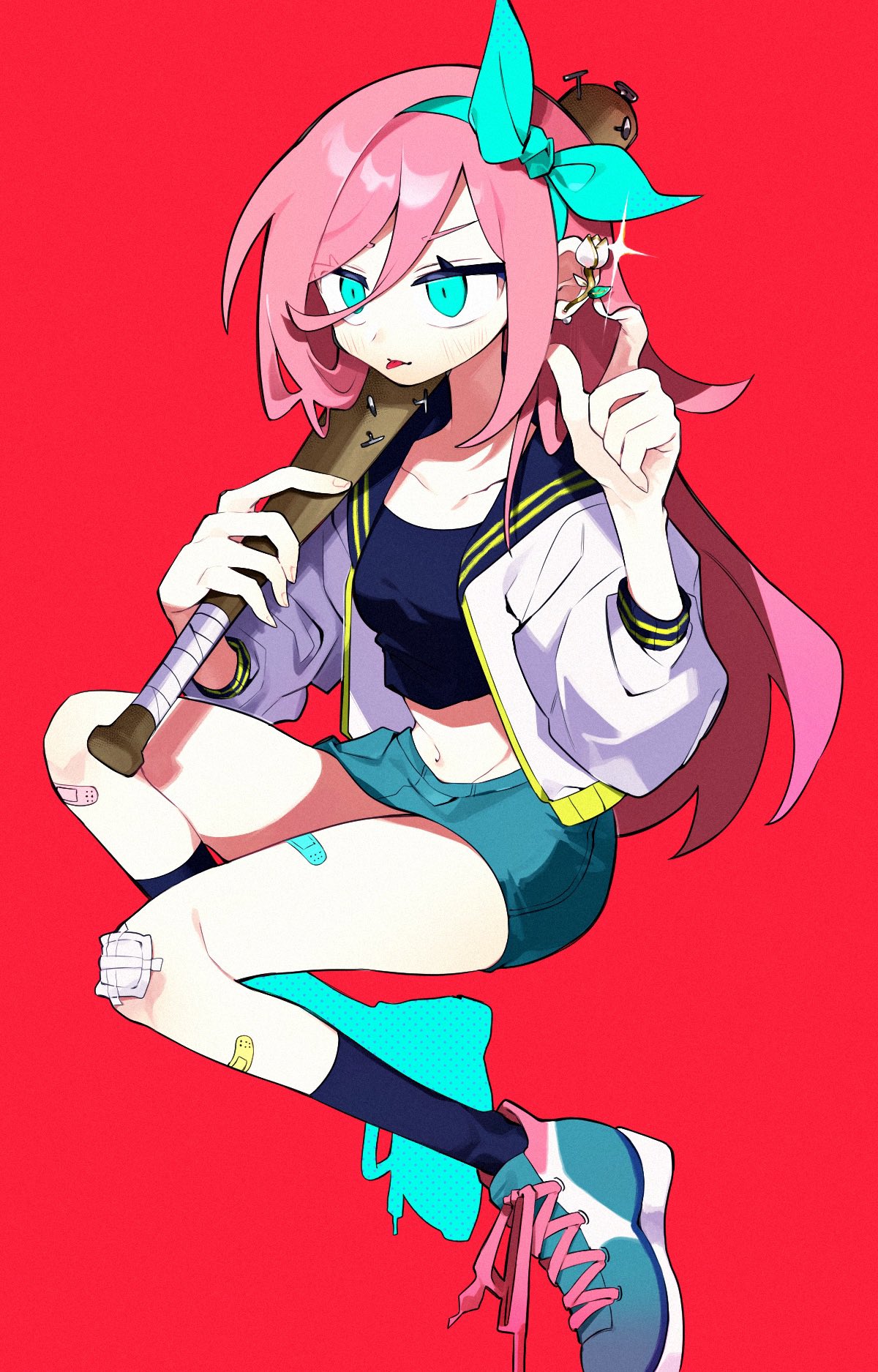 The Big ImageBoard (TBIB) - 1girl aubrey (faraway) (omori) aubrey (omori) bandaid bandaid on ...