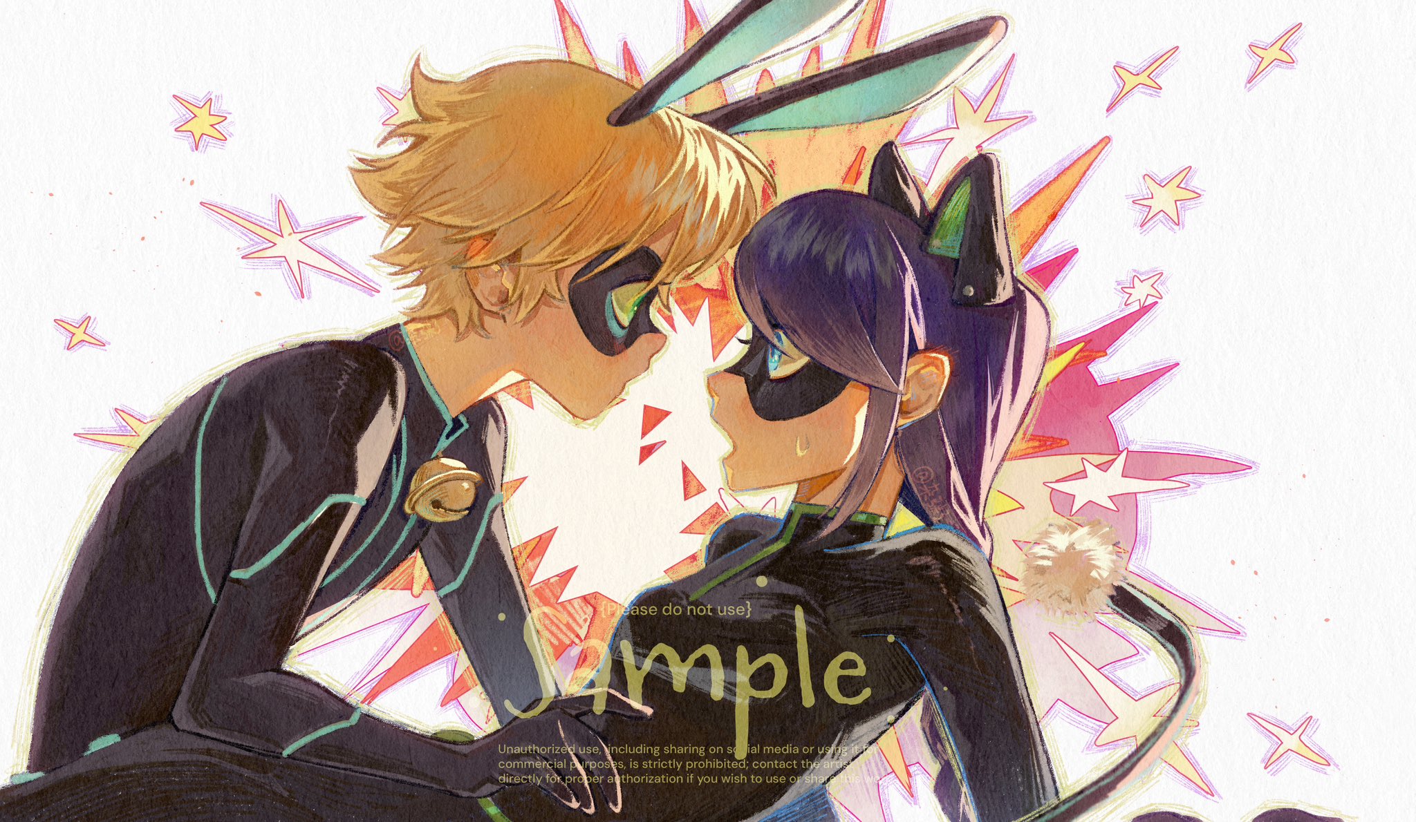 The Big ImageBoard (TBIB) - 1boy 1girl adrien agreste animal ears bell black bodysuit black mask ...