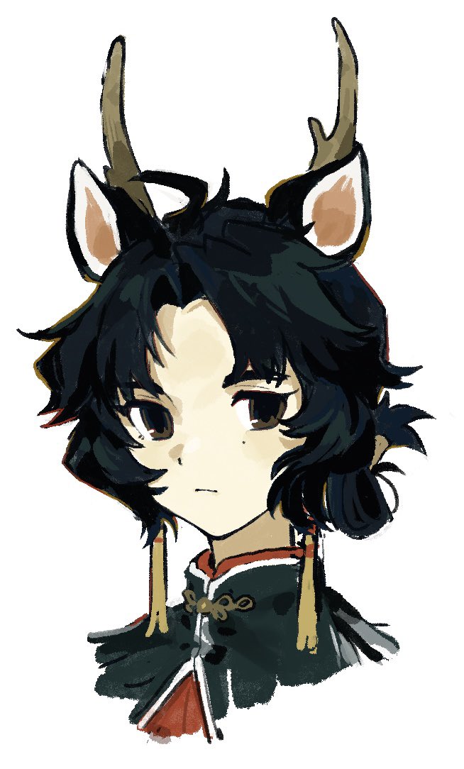 The Big ImageBoard (TBIB) - 1girl animal ears antlers arknights black ...