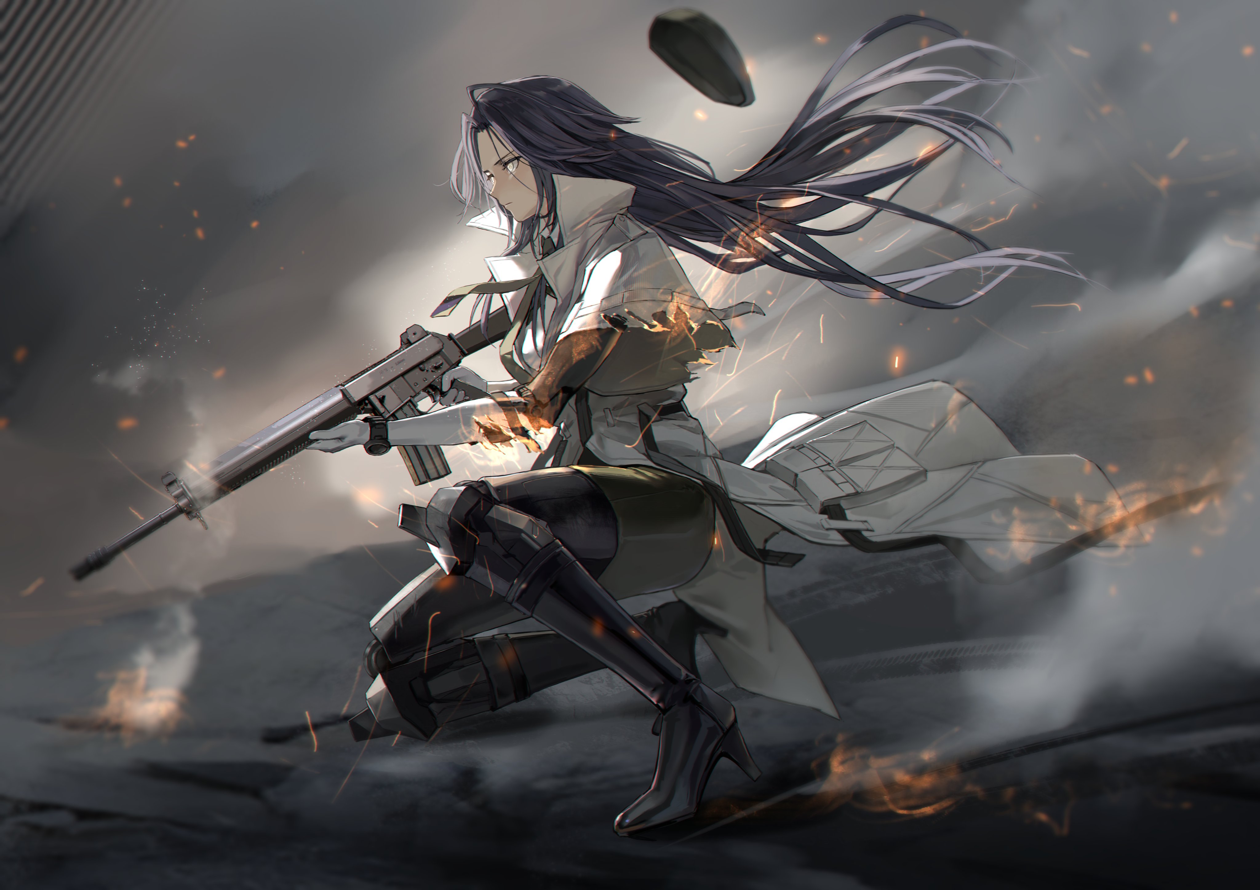 The Big ImageBoard (TBIB) - 1girl absurdres ar-18 ar-18 (girls' frontline) black footwear black ...