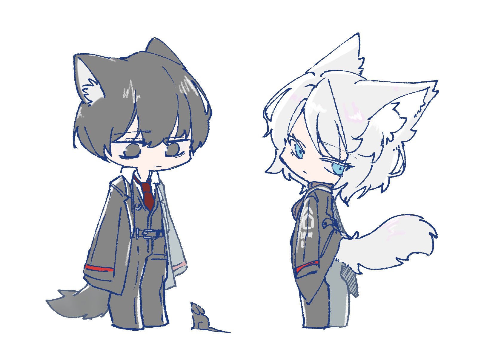 The Big ImageBoard (TBIB) - 1boy 1girl animal ears black coat black eyes black hair black pants ...