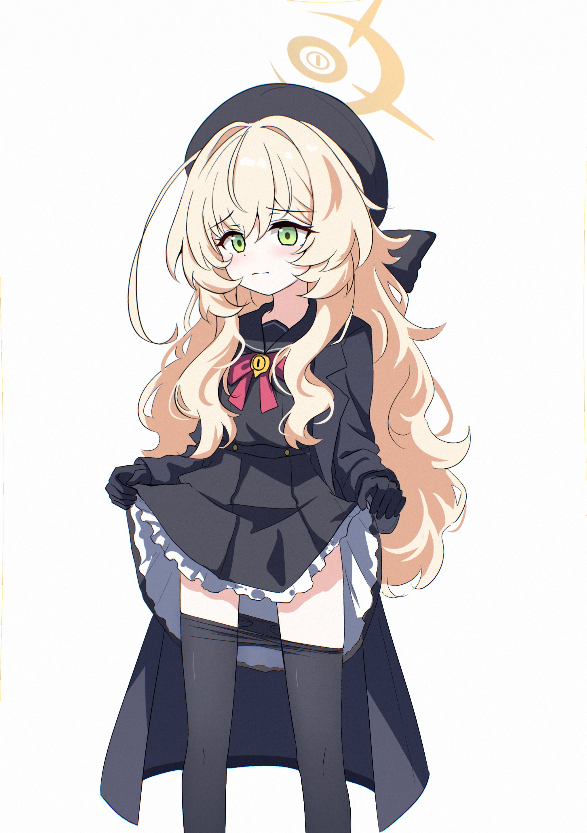 The Big ImageBoard (TBIB) - 1girl absurdres black beret black bow black cape black dress black ...