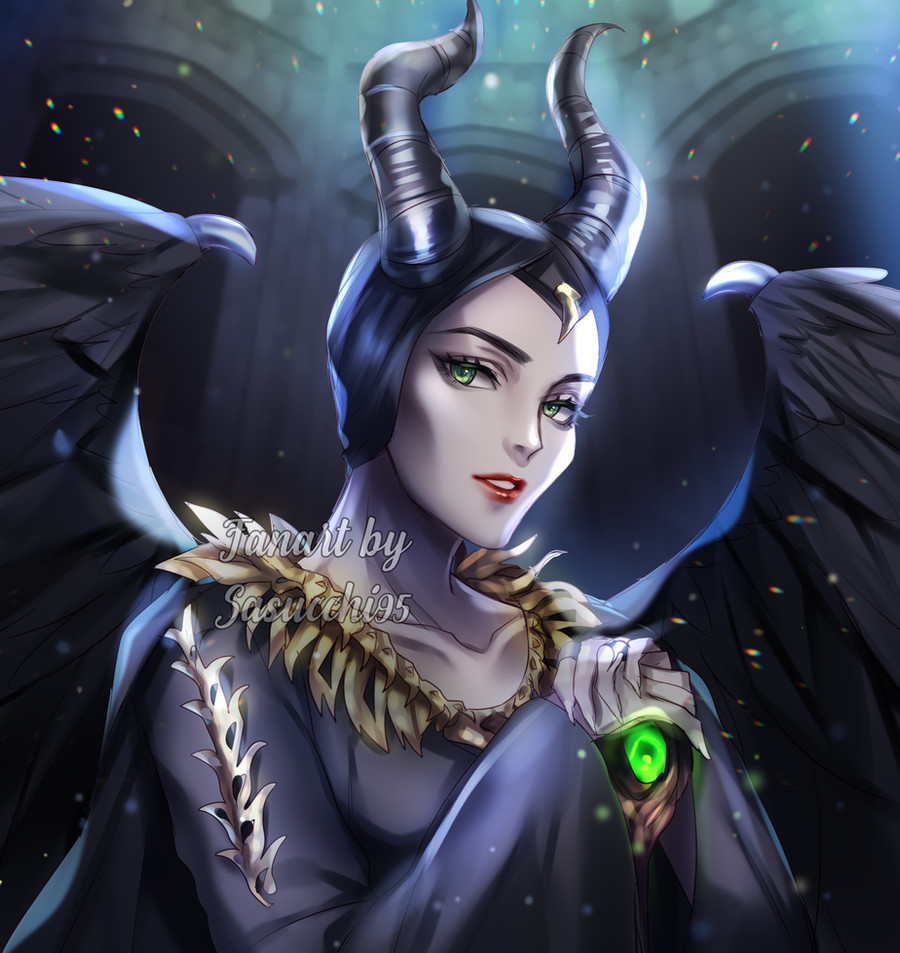 The Big ImageBoard (TBIB) - 1girl artist name backlighting black cape black dress black horns ...