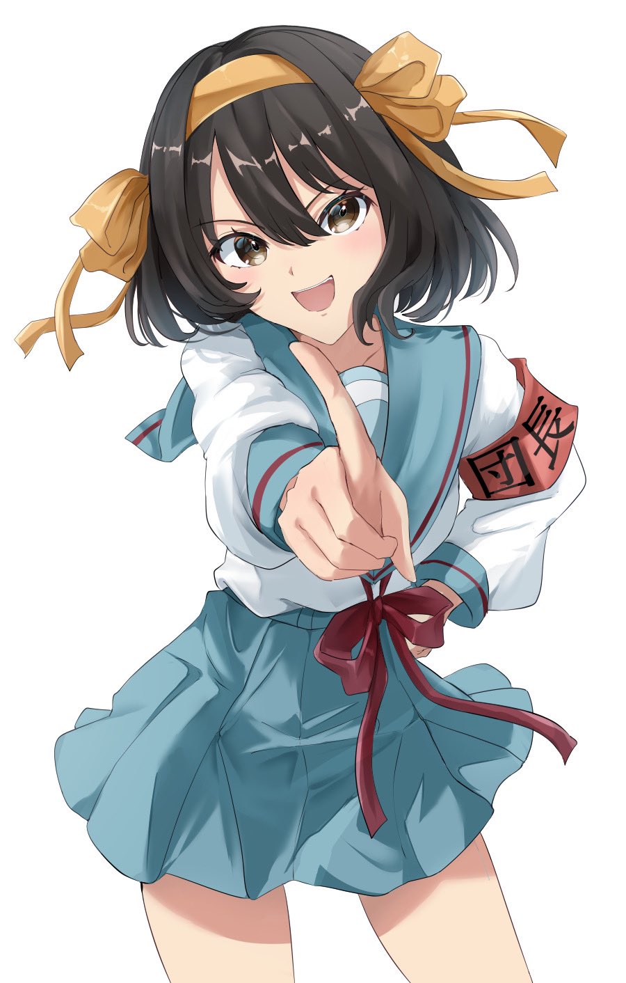 The Big ImageBoard (TBIB) - 1girl armband black eyes black hair blue sailor collar blue skirt ...