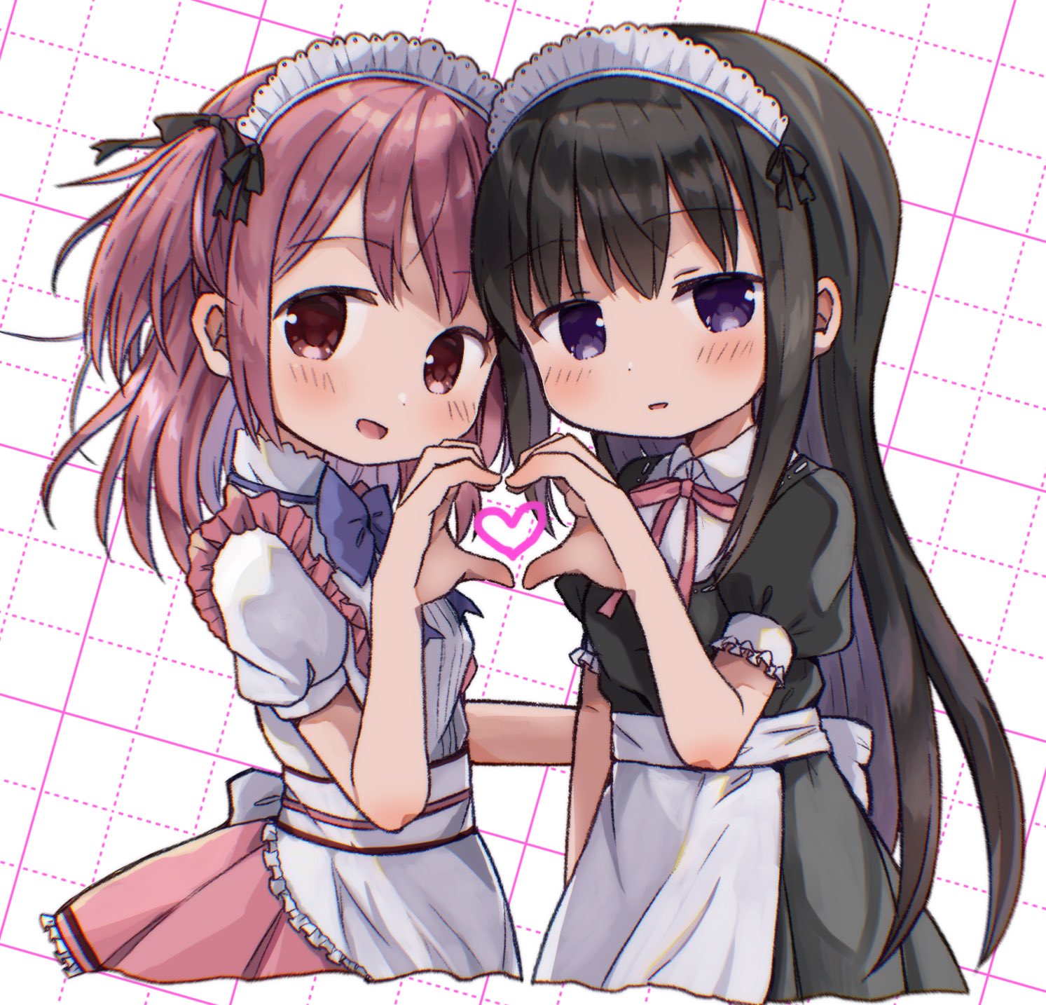 The Big ImageBoard (TBIB) - 2girls akemi homura apron black dress black hair black ribbon blush ...