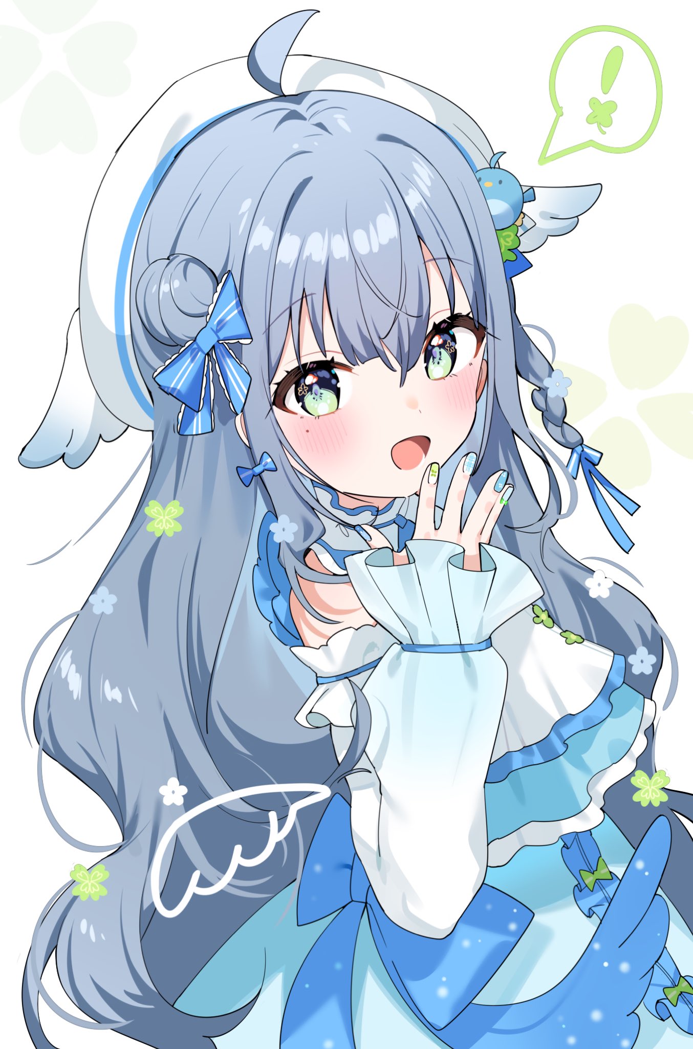 The Big ImageBoard (TBIB) - ! 1girl beret blue eyes blue hair blush commentary request detached ...