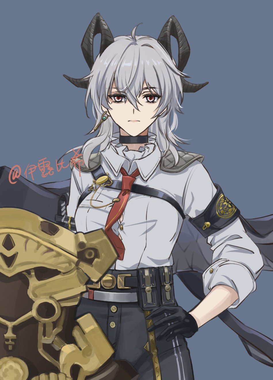 The Big ImageBoard (TBIB) - 1girl alternate breast size armband black armband black choker black ...