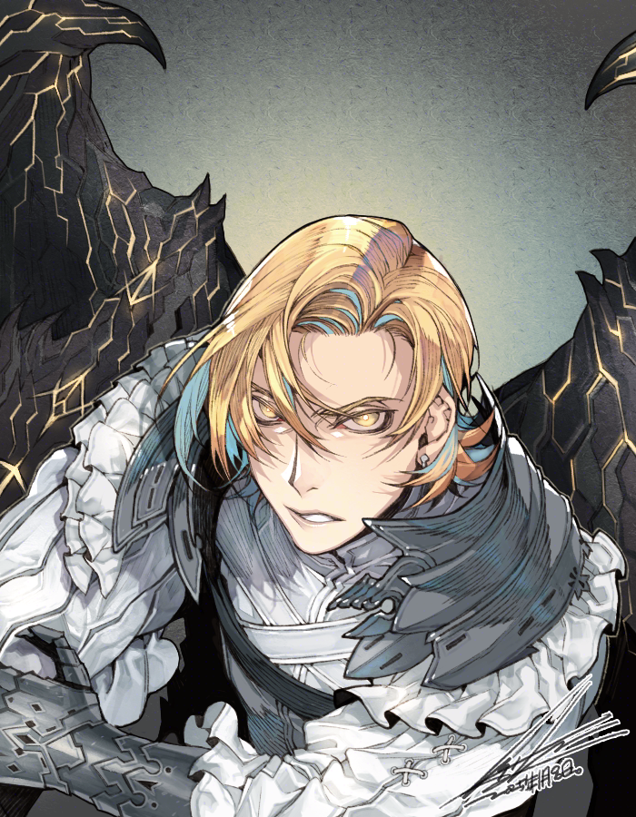 The Big ImageBoard (TBIB) - 1boy armor armored gloves blonde hair ...