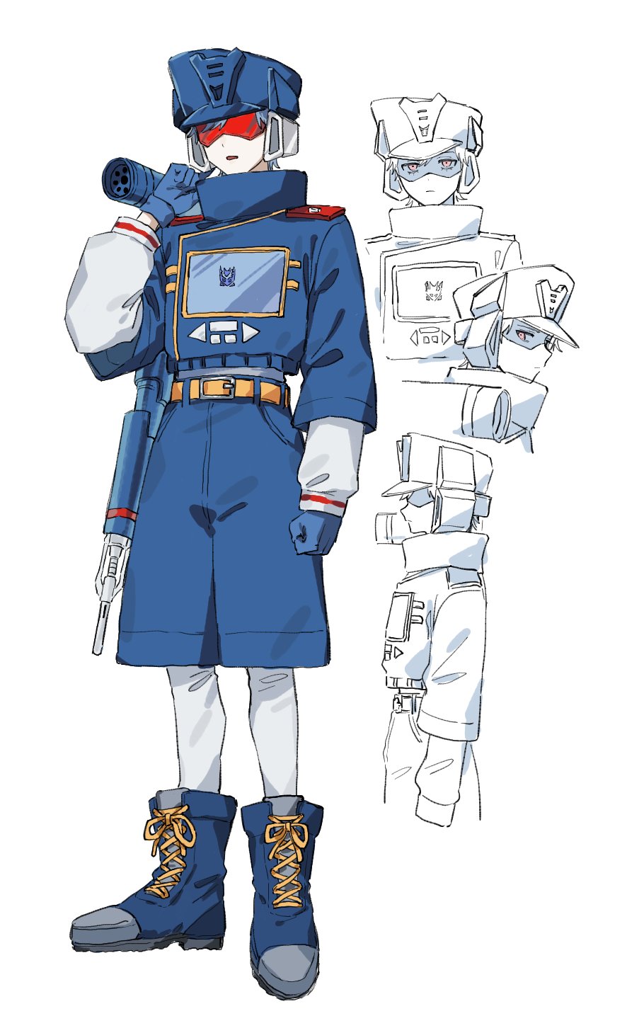 The Big ImageBoard (TBIB) - 1boy belt blue boots blue gloves blue hair blue hat blue jacket blue ...