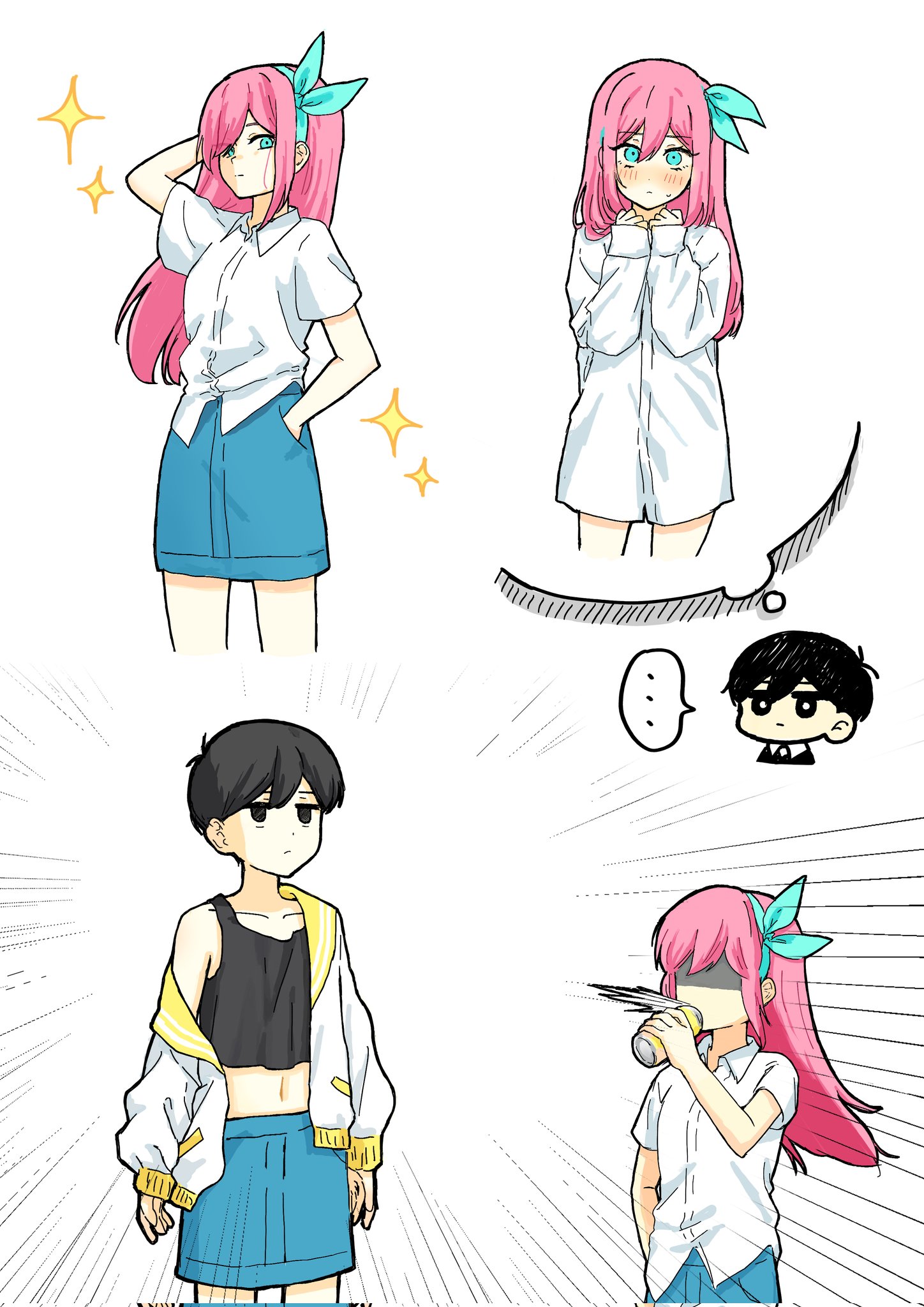 The Big ImageBoard (TBIB) - ... 1boy 1girl antenna hair arm behind head ...