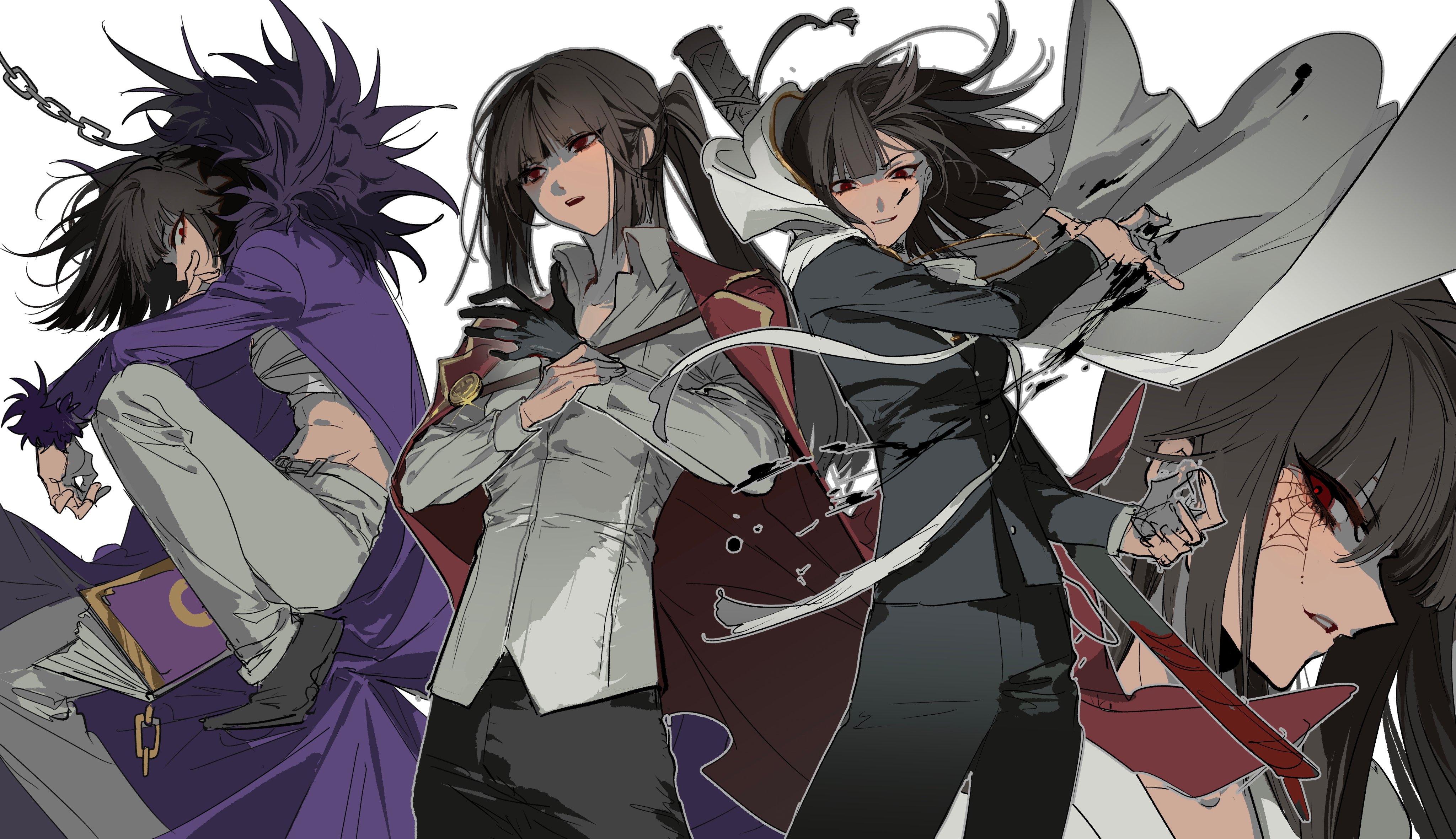 The Big ImageBoard (TBIB) - 4girls absurdres black gloves black hair ...