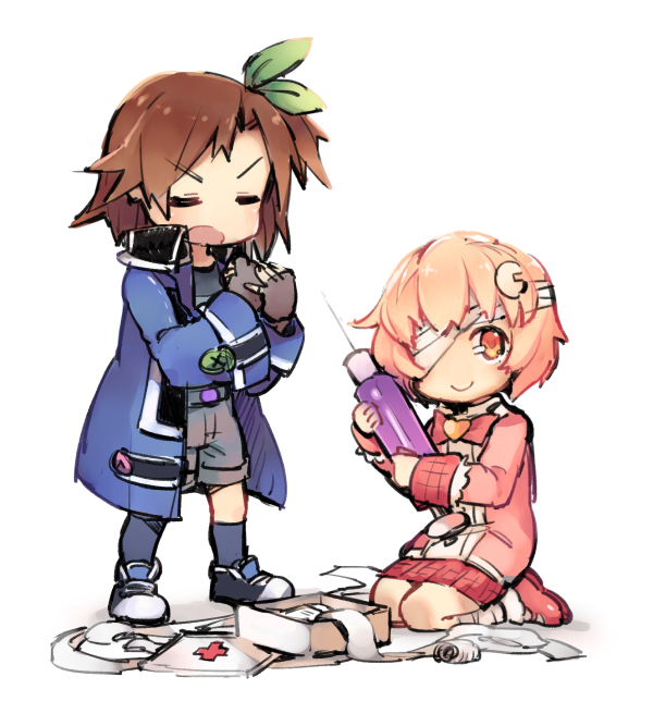 The Big ImageBoard (TBIB) - 2girls aged down bandage over one eye ...