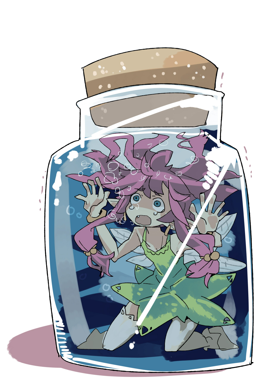 The Big ImageBoard (TBIB) - 1girl asphyxiation bottle dress drowning fairy fairy wings female ...