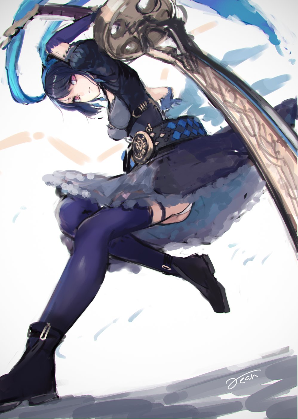 The Big Imageboard Tbib 1girl Alice Sinoalice Belt Black Hair