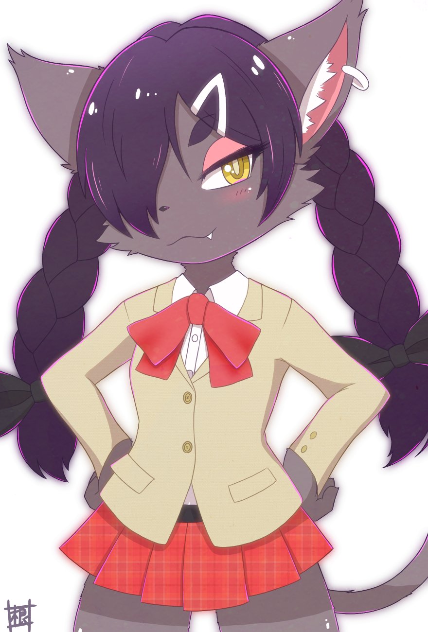 The Big ImageBoard (TBIB) - artist request borrowed character cat furry long hair purple hair ...