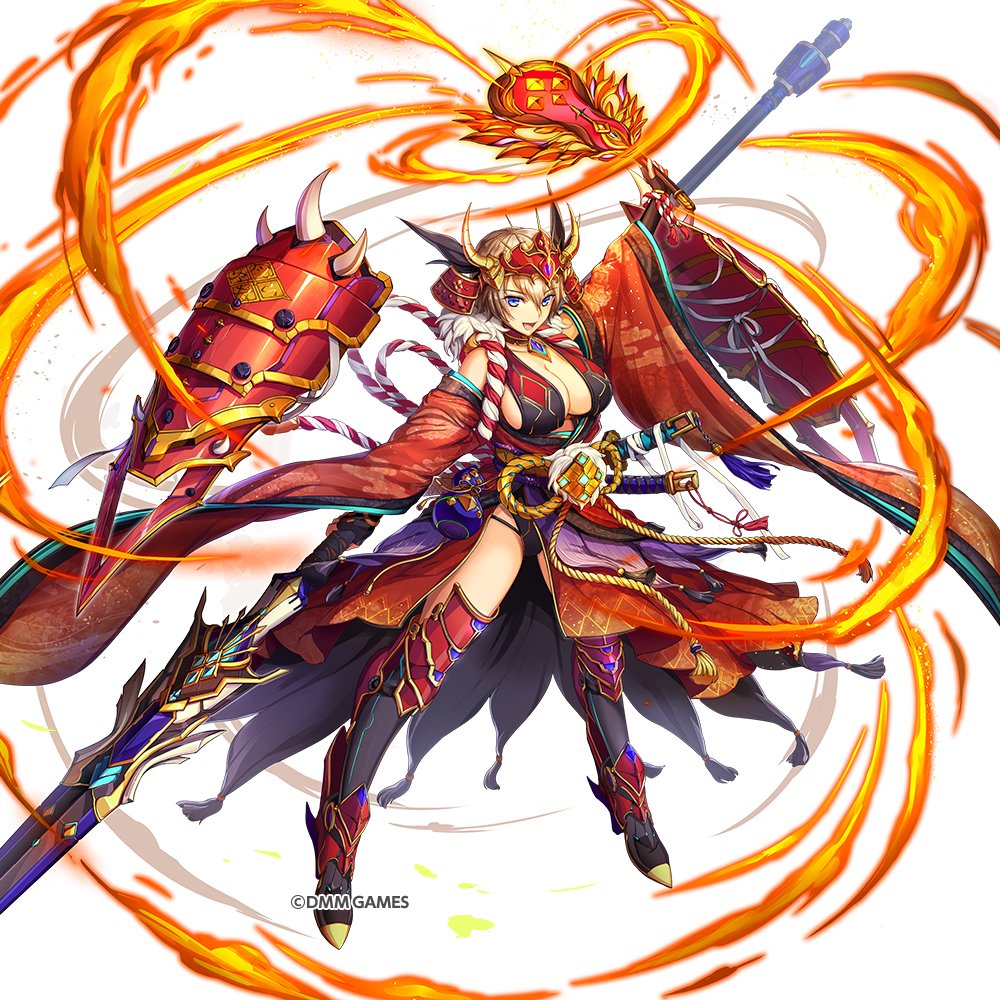 The Big ImageBoard (TBIB) - 1girl armor artist request blonde hair blue eyes breasts cleavage ...