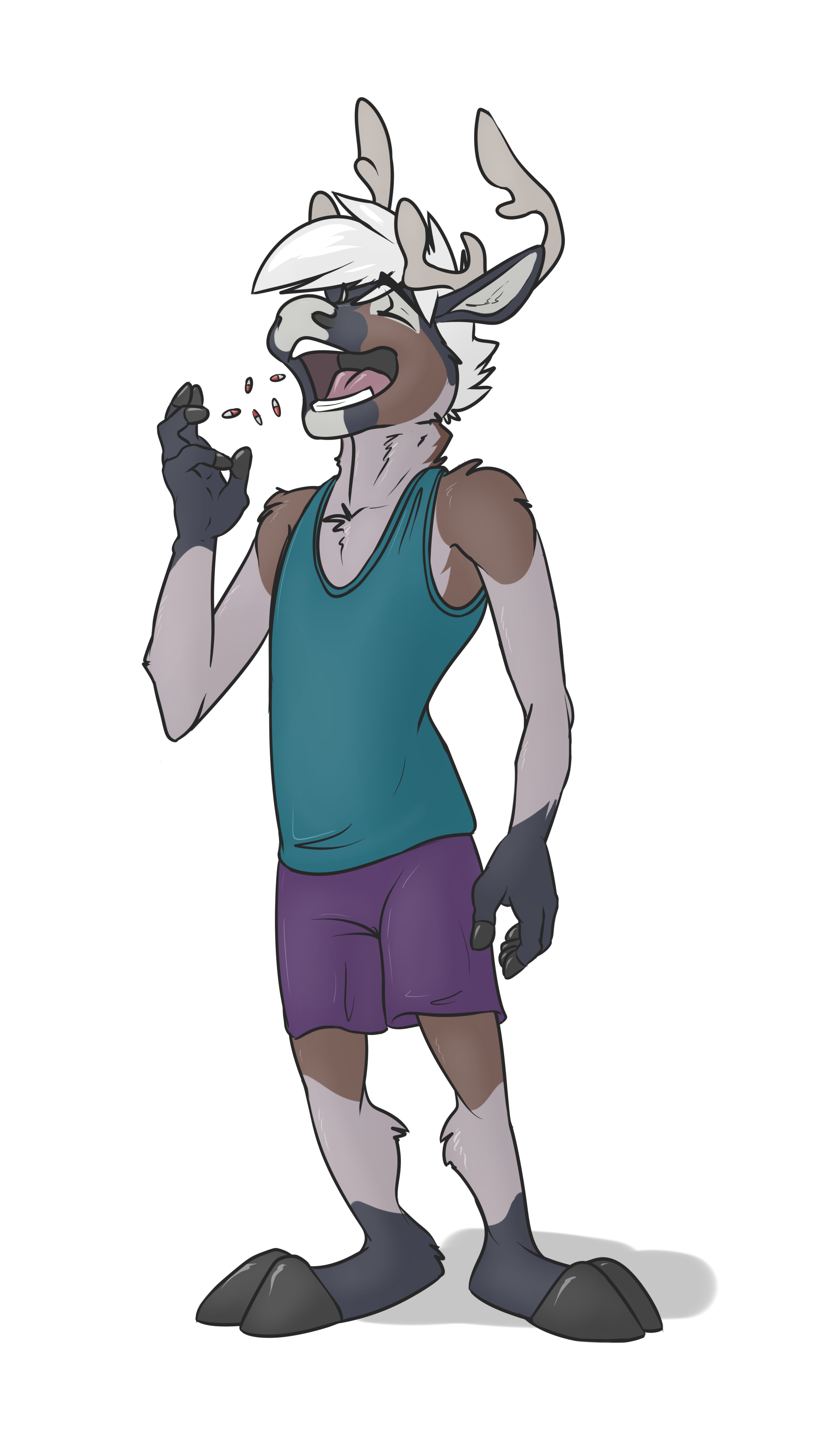 The Big Imageboard Tbib 2016 Absurd Res Anthro Antlers Body Hair Brown Skin Cervine Chest 