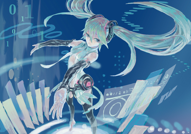 The Big ImageBoard (TBIB) - 1girl aqua eyes aqua hair bad id bad pixiv id belt binary detached ...