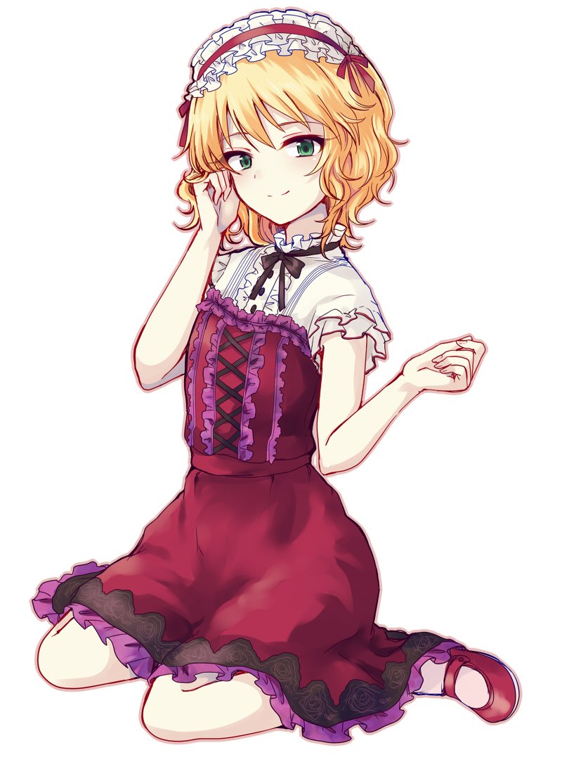 The Big ImageBoard (TBIB) - 1girl bad id bad twitter id black bow blonde hair bow closed mouth ...