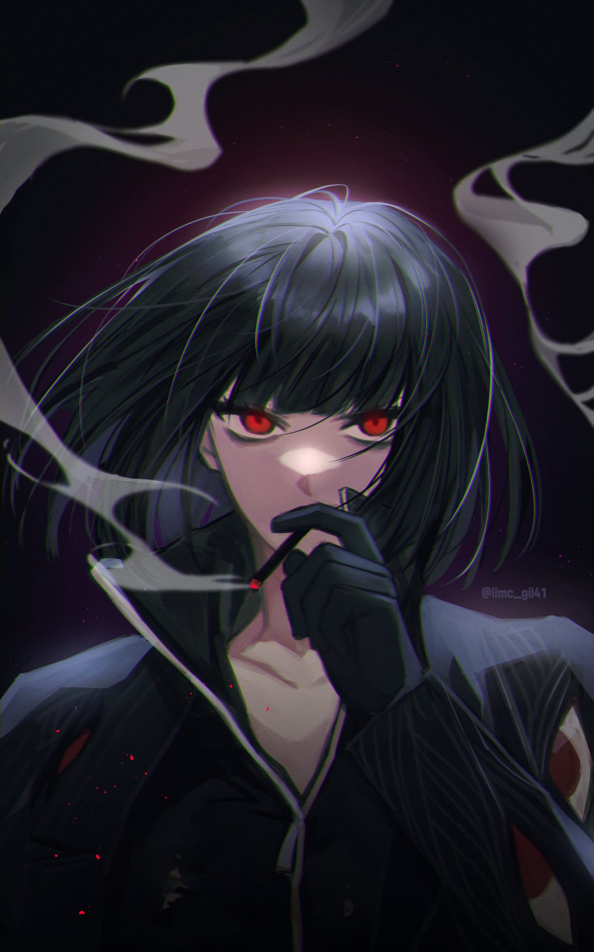 The Big ImageBoard (TBIB) - 1girl black bodysuit black coat black gloves black hair bodysuit ...