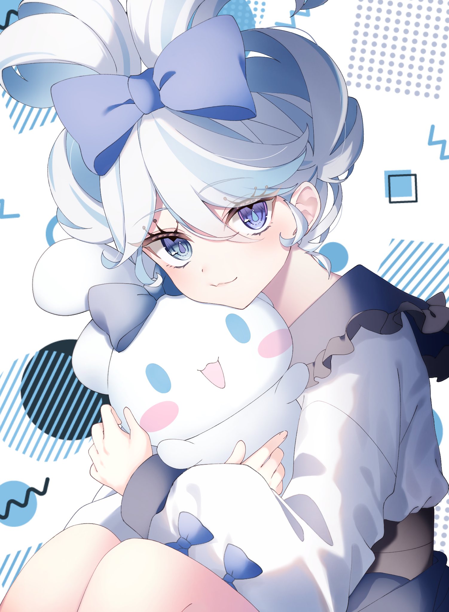 The Big ImageBoard (TBIB) - 1girl :d alternate costume alternate hairstyle blue bow blue eyes ...