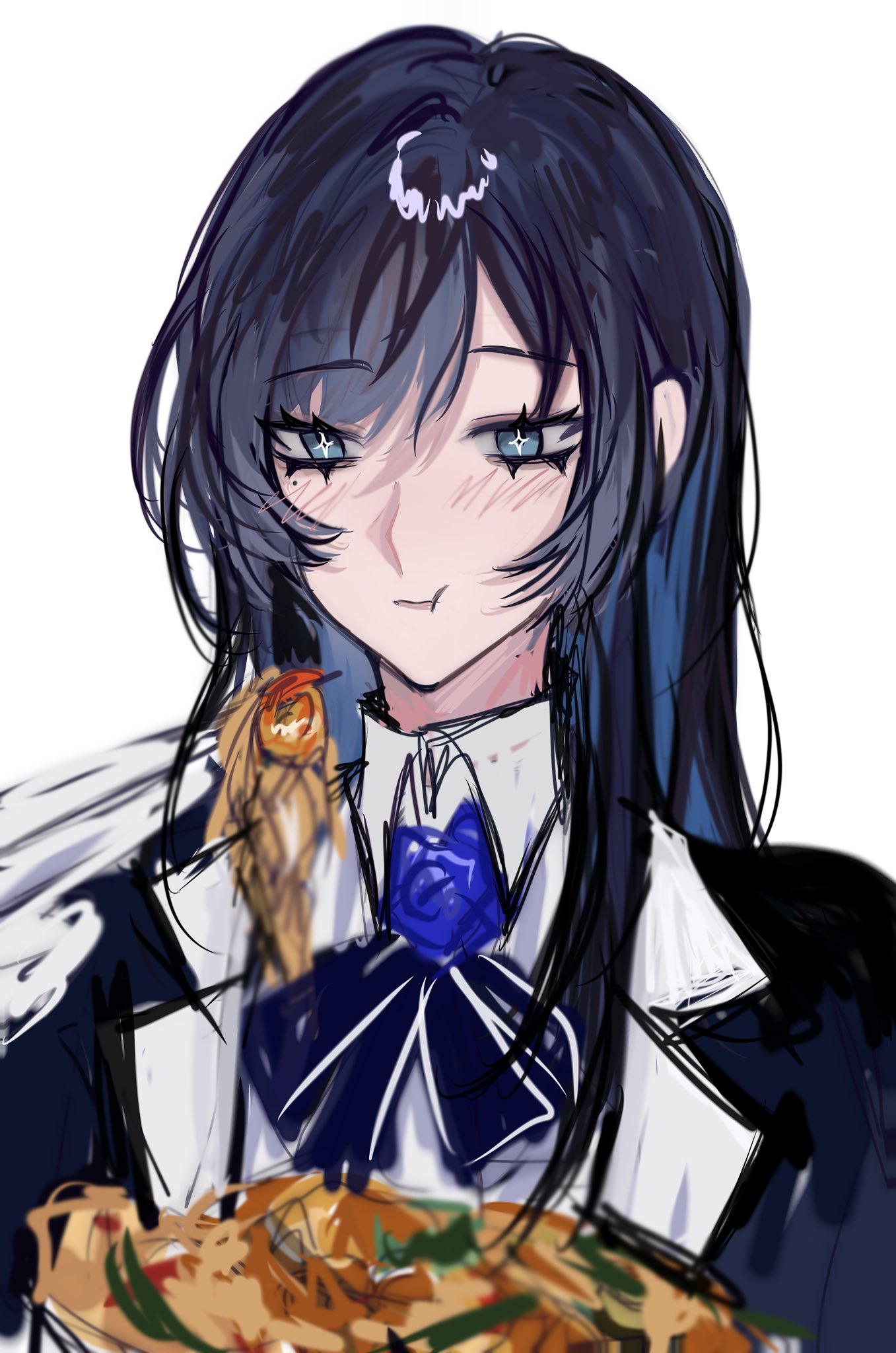 The Big ImageBoard (TBIB) - 1girl ado (utaite) black bow black bowtie black hair blue eyes blue ...