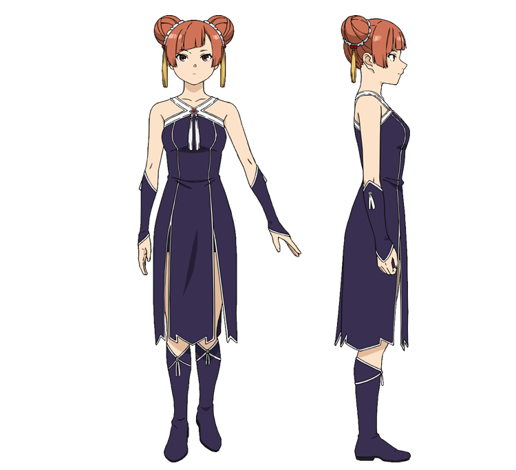 The Big ImageBoard (TBIB) - 1girl arm warmers blue footwear boots brown eyes diagonal bangs ...