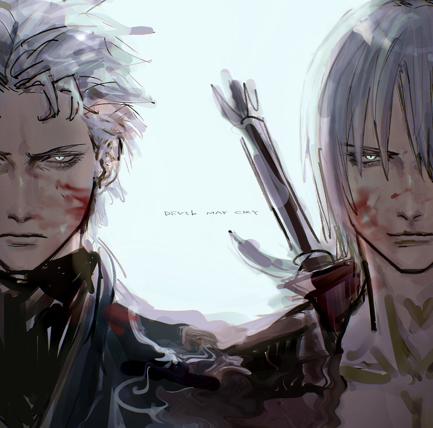 The Big ImageBoard (TBIB) - 2boys bishounen blood blood on face blue eyes coat dante (devil may ...
